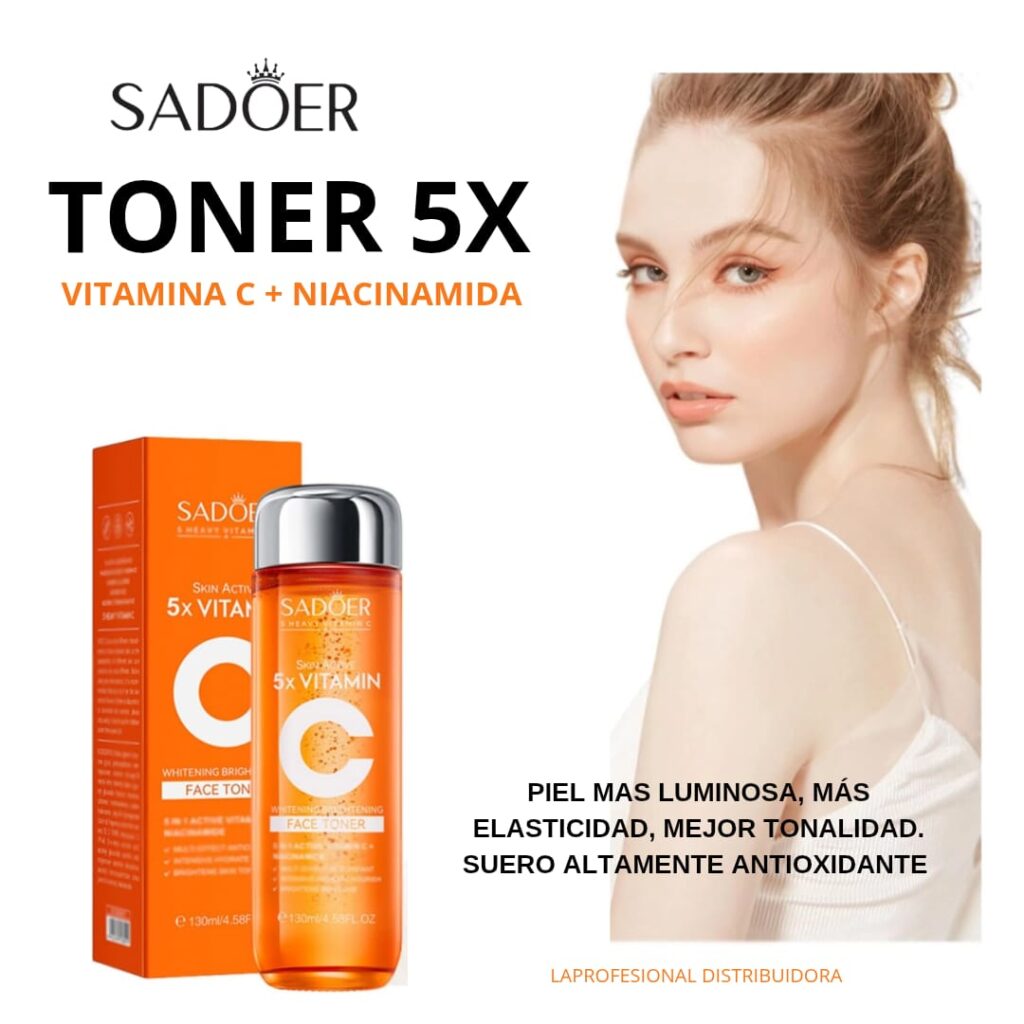 TONER 5X VITAMINA C + NIACINAMIDA SADOER 130 CC – La Profesional ...